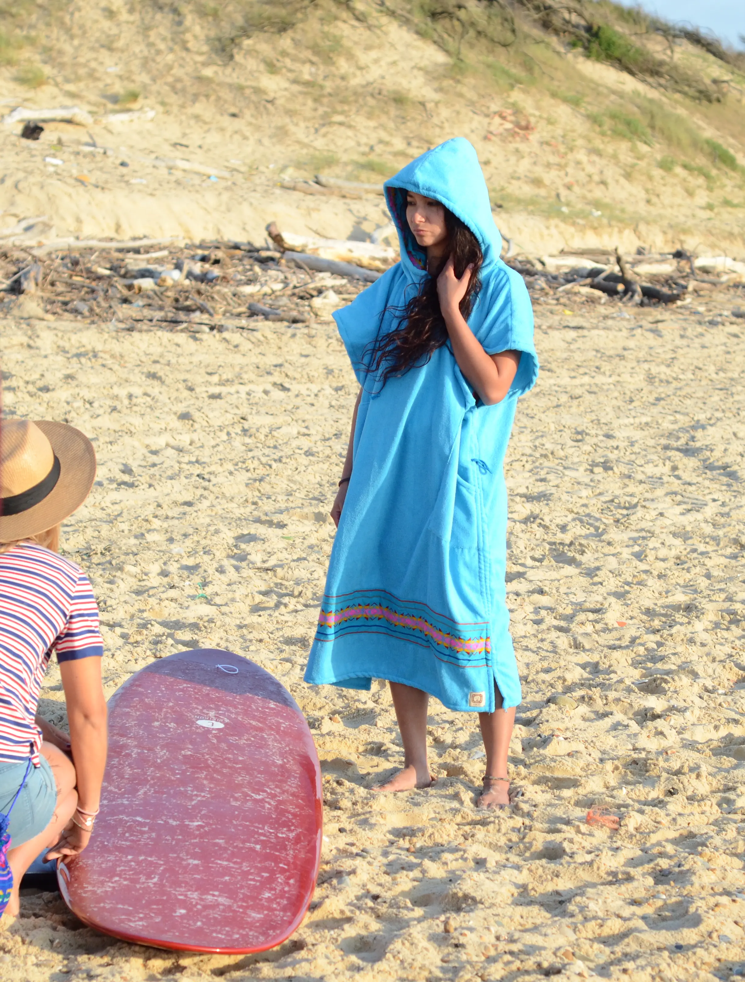 Water blue Surf Poncho – Pakal Ethnic Surf Poncho