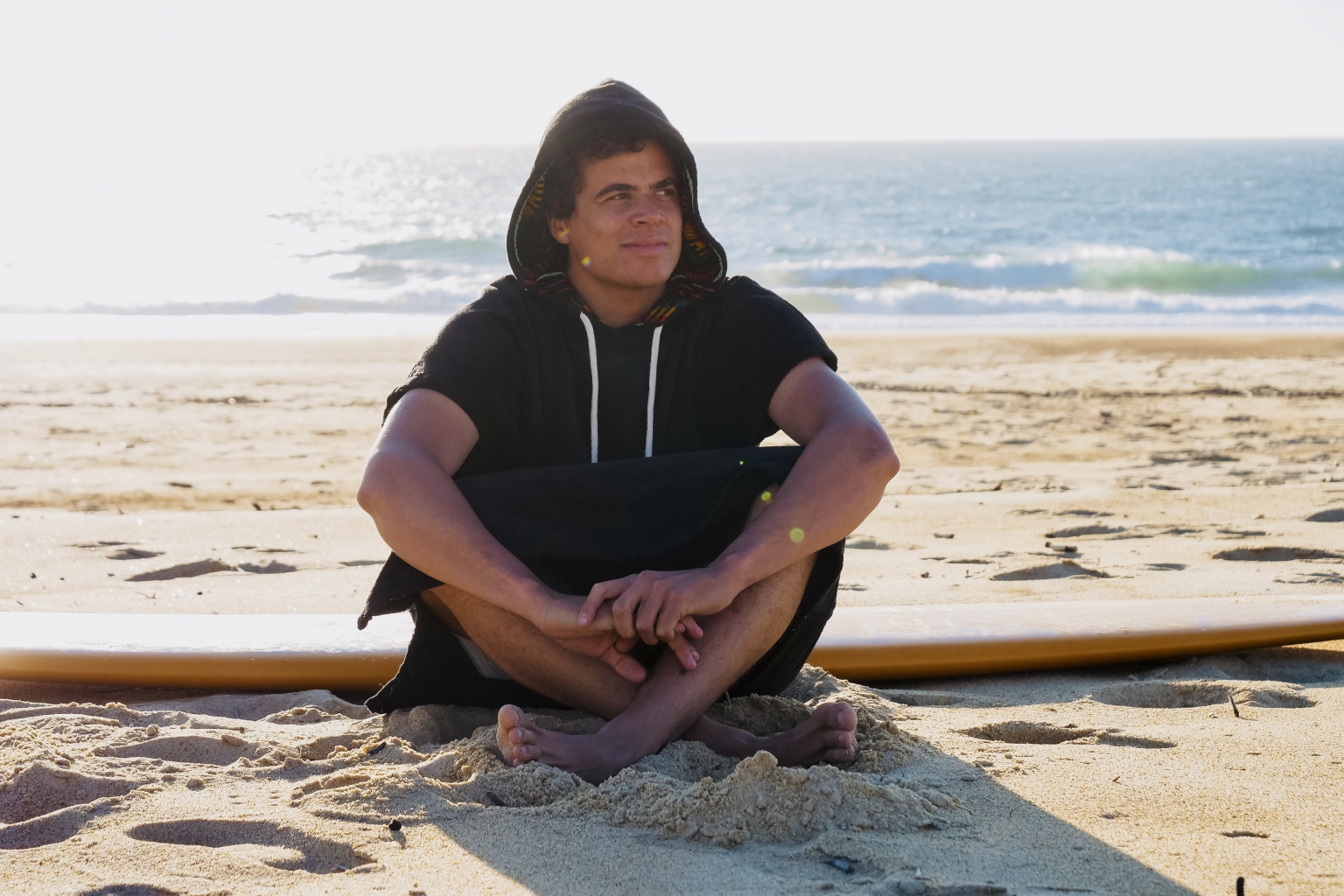 Black Reggae Surf Poncho - Pakal Ethnic Surf Shop