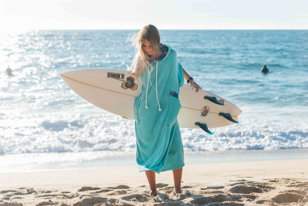Seaglass Surf Poncho / Blue Wave Pattern - Pakal Ethnic Surf Shop