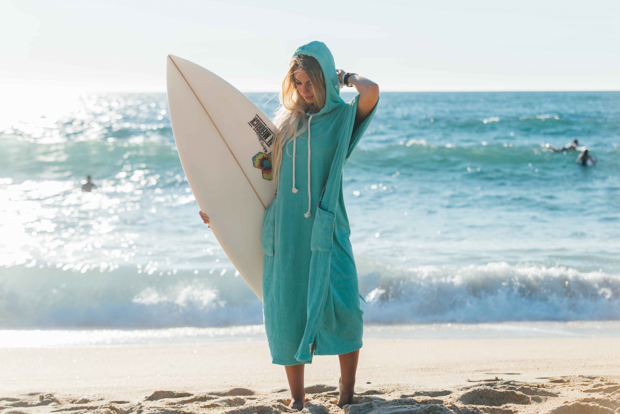 Seaglass Surf Poncho / Blue Wave Pattern - Pakal Ethnic Surf Shop