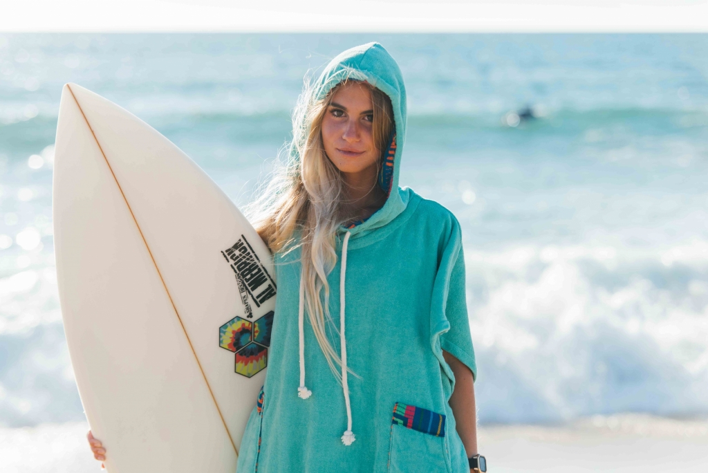 Seaglass Surf Poncho / Blue Wave Pattern - Pakal Ethnic Surf Shop