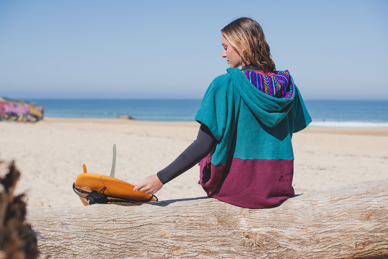 Forest Green & Burgundy Bicolor Woman Beach Poncho - Shorty Lenght ...